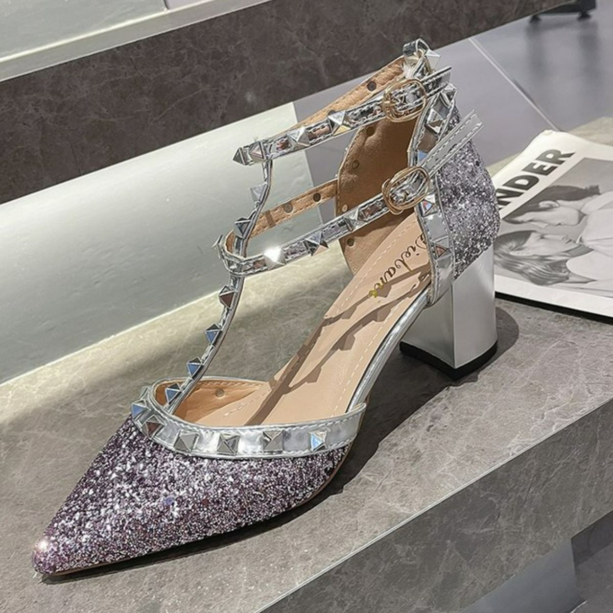 Point Toe Block Heels Pumps – Azura Product